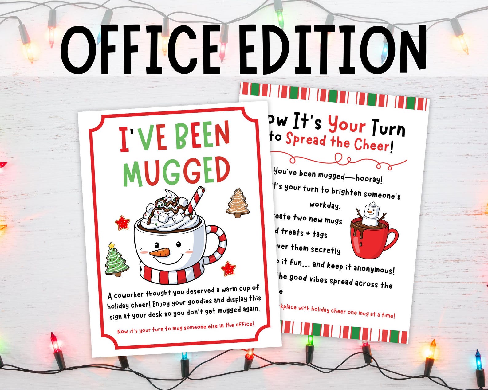 Christmas Work Games, You’ve Been Mugged Printable Kit, Christmas Mug ...