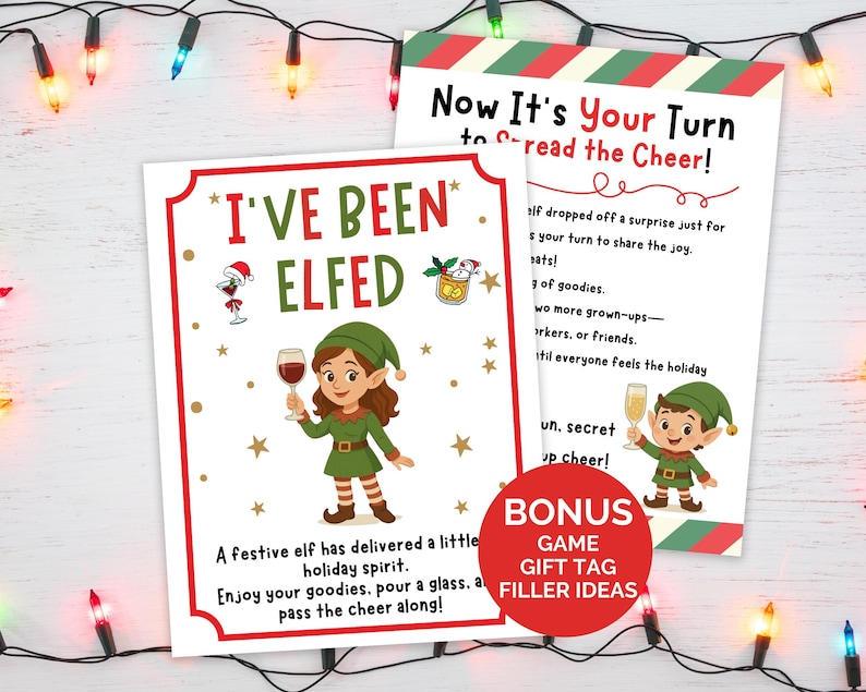 You’ve Been Elfed Printable Kit, Team Building Game, Adult Christmas ...