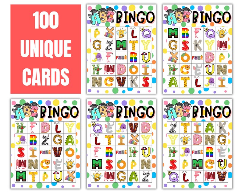 Abc's Bingo Cards, Classroom Alphabet Learning Game, Preschool, Toddler ...
