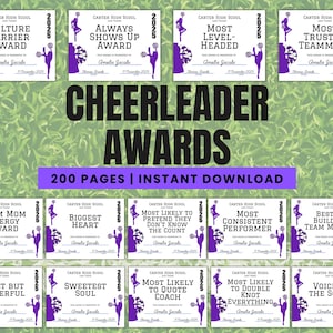 Cheerleading Award Certificates, 200 Canva Editable, End of Season ...