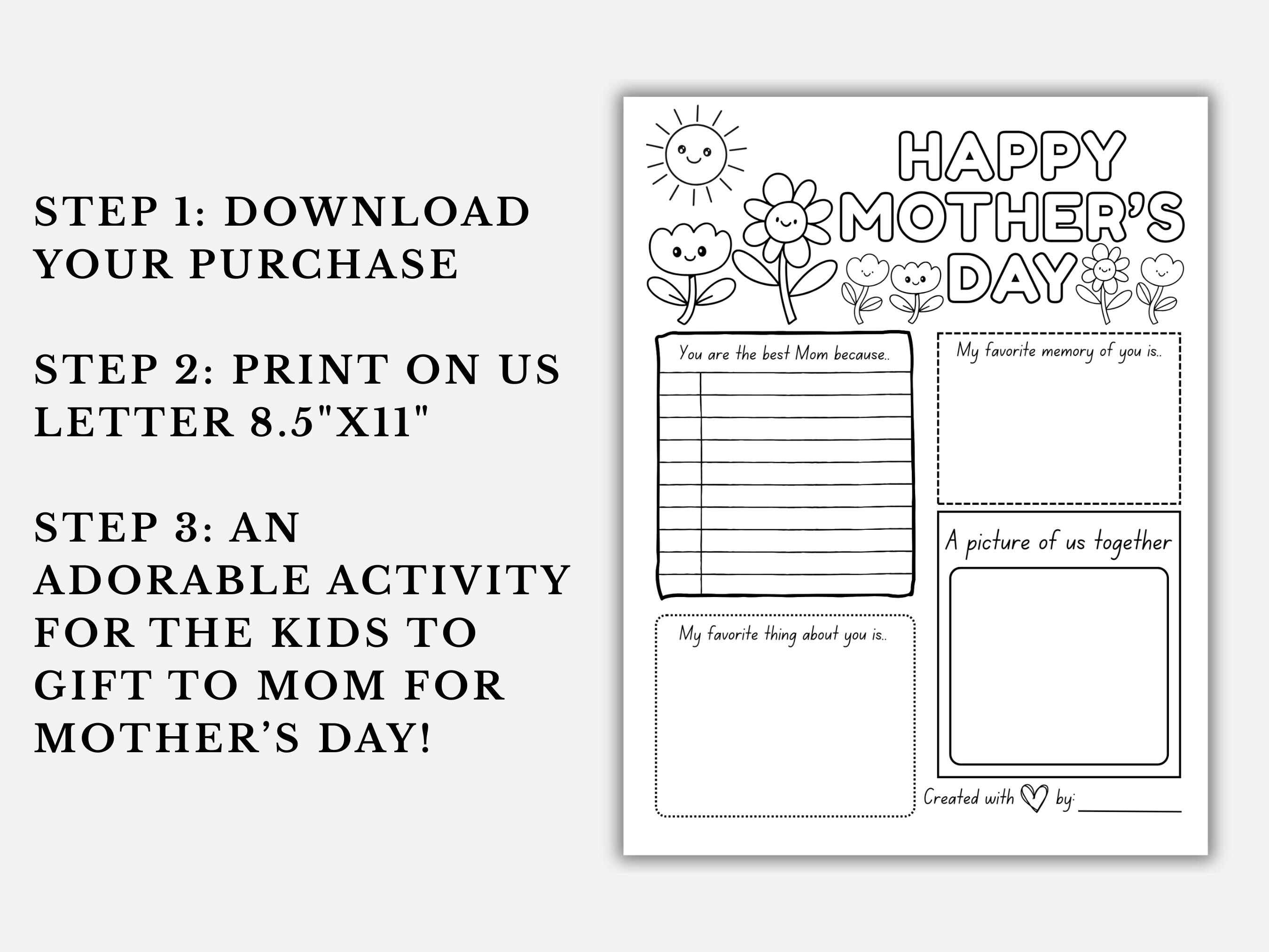 Mother's Day Gift, Kid Interview, Printable All About Mom Questionnaire ...