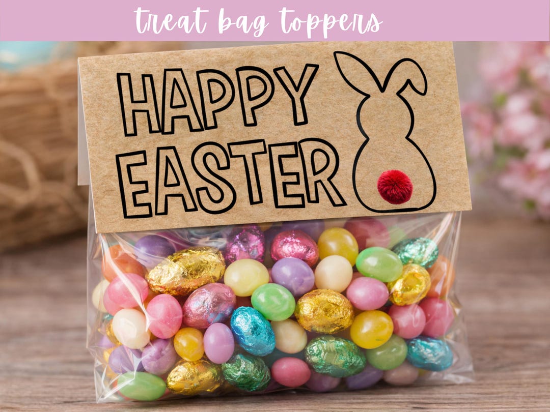 Easter Treat Bag Topper Printable, Cookie Candy Goodie Bag Topper ...