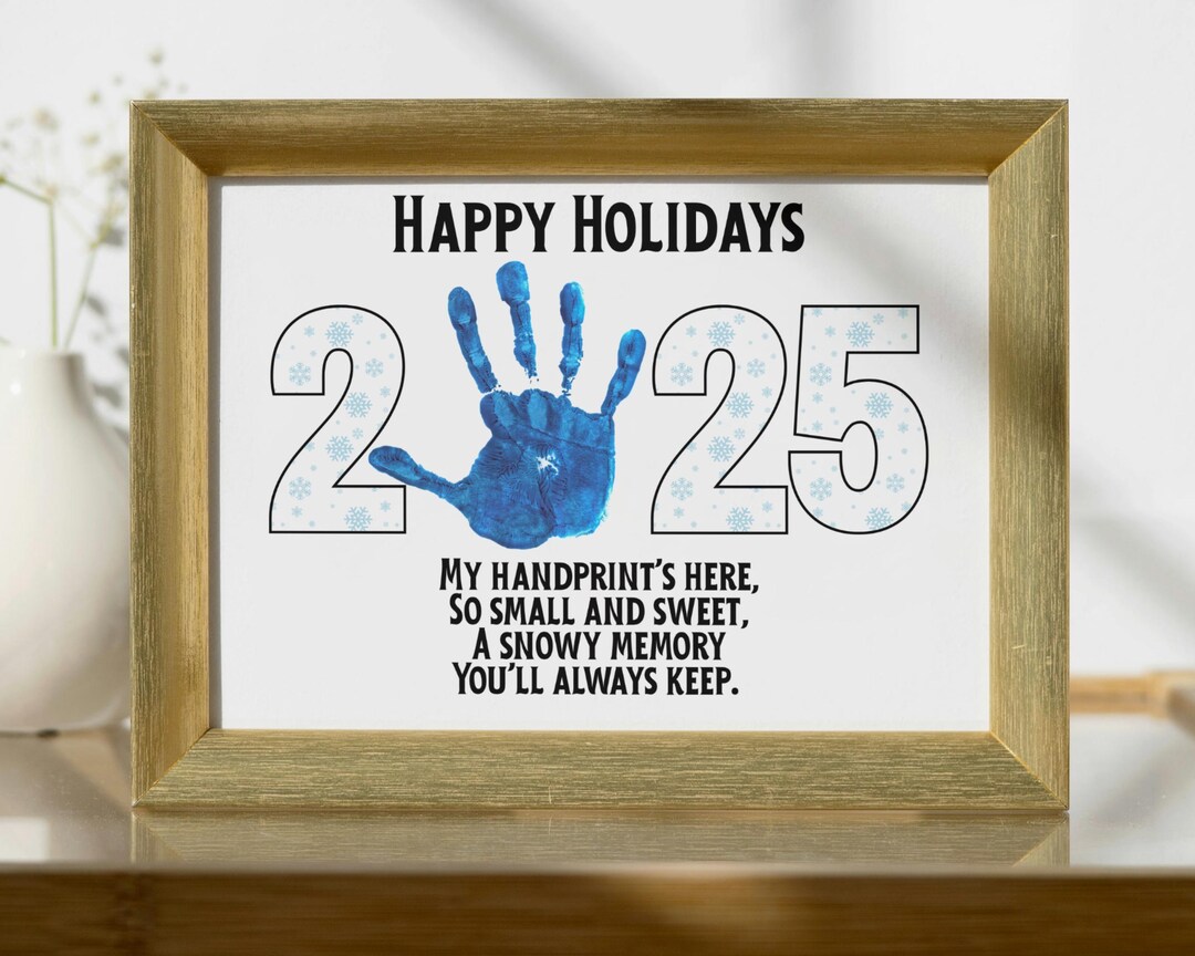 Holiday Handprint Craft, Snowflake Handprint Art, Winter Printable ...