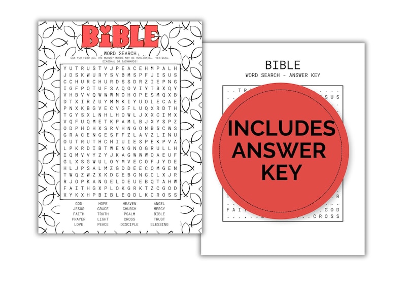 Bible Word Search, Bible Word Find, Bible Class Games, Sunday School ...