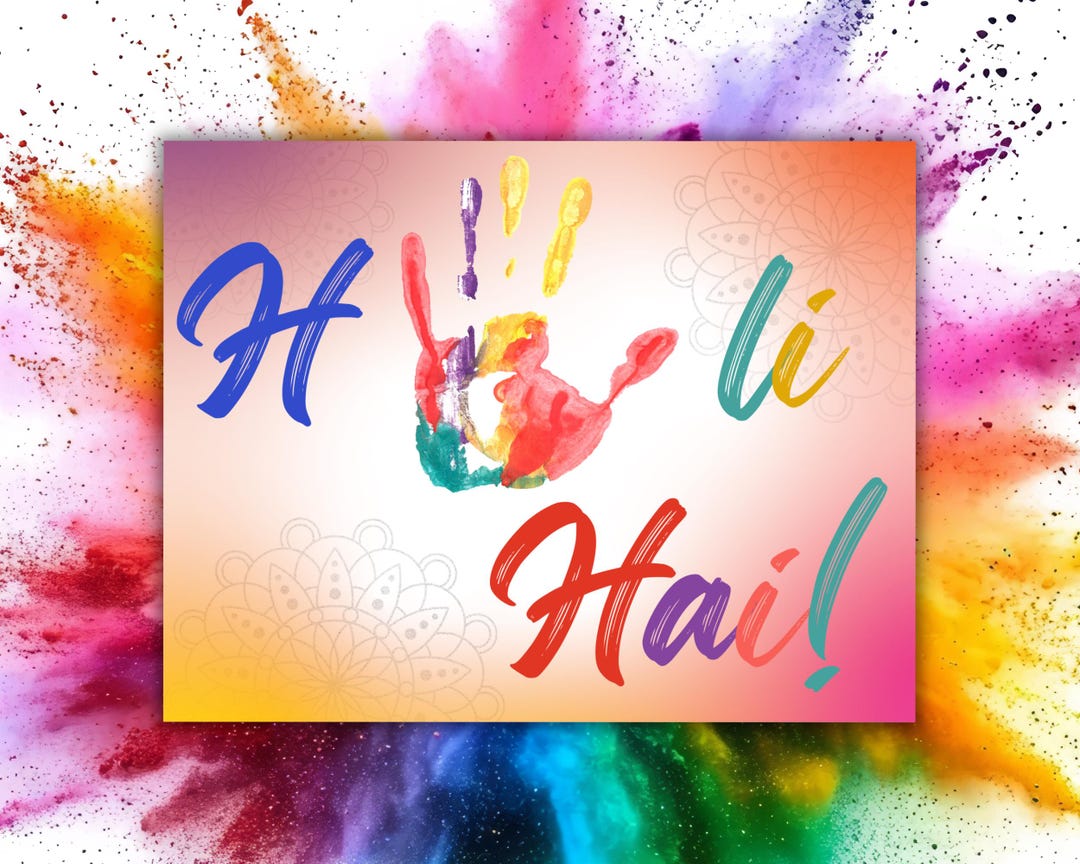 Holi Handprint Craft, Holi Handprint Keepsake, Indian Holi Activity ...
