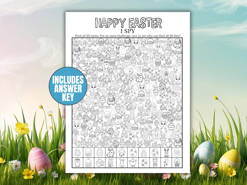 Easter I Spy Game, I Spy Easter Game Printable, Easter Seek and Find ...