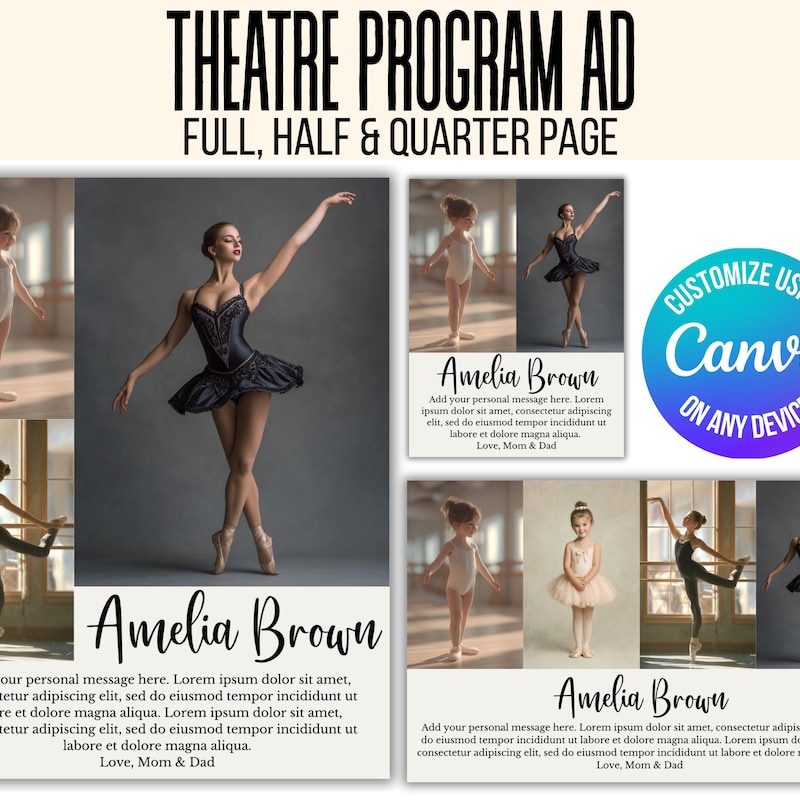 Playbill Ad Template - Etsy