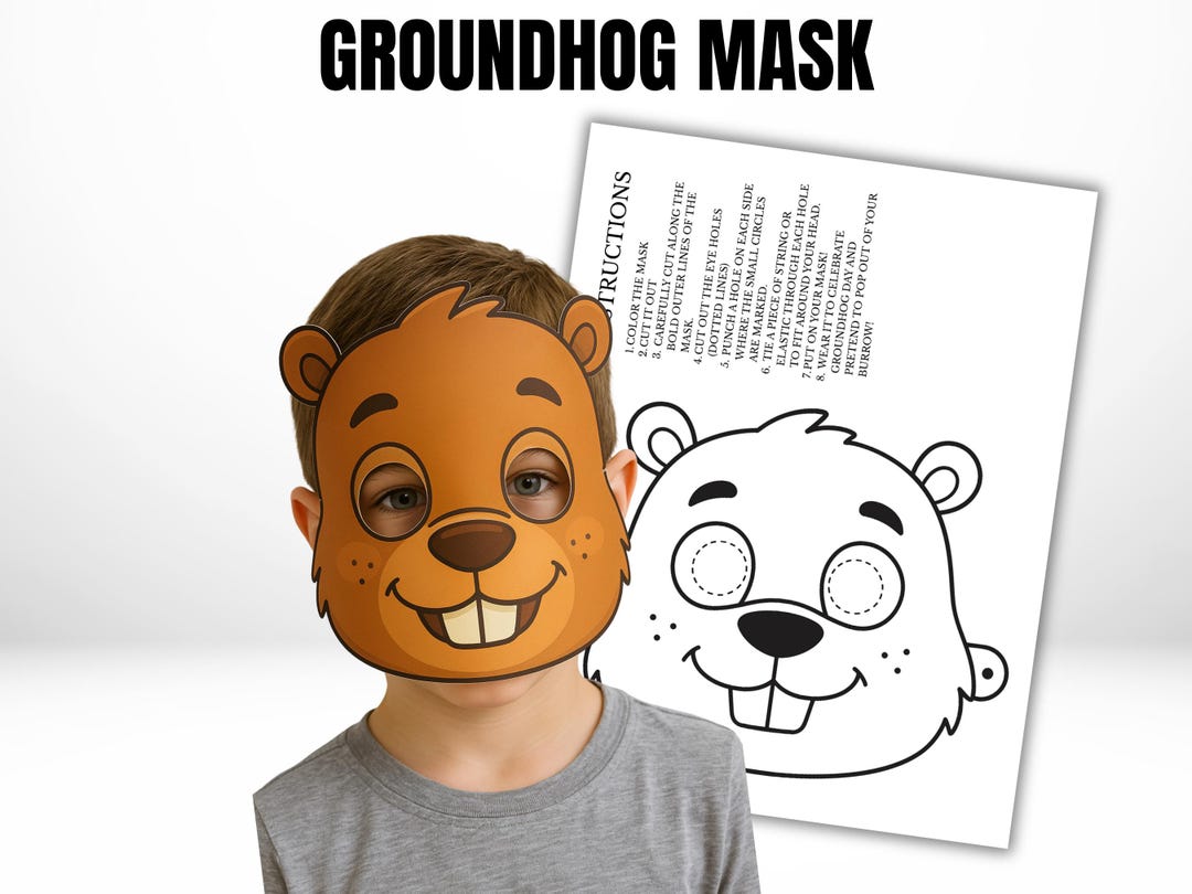 Groundhog Day Printable Craft Activity for Kids, Groundhog Day Mask ...