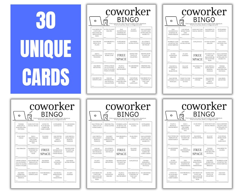 Team Building Activity, Coworker Bingo, Ice Breaker Games, Find Someone ...