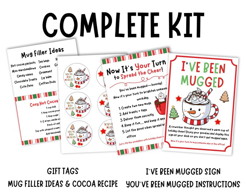 Christmas Work Games, You’ve Been Mugged Printable Kit, Christmas Mug ...