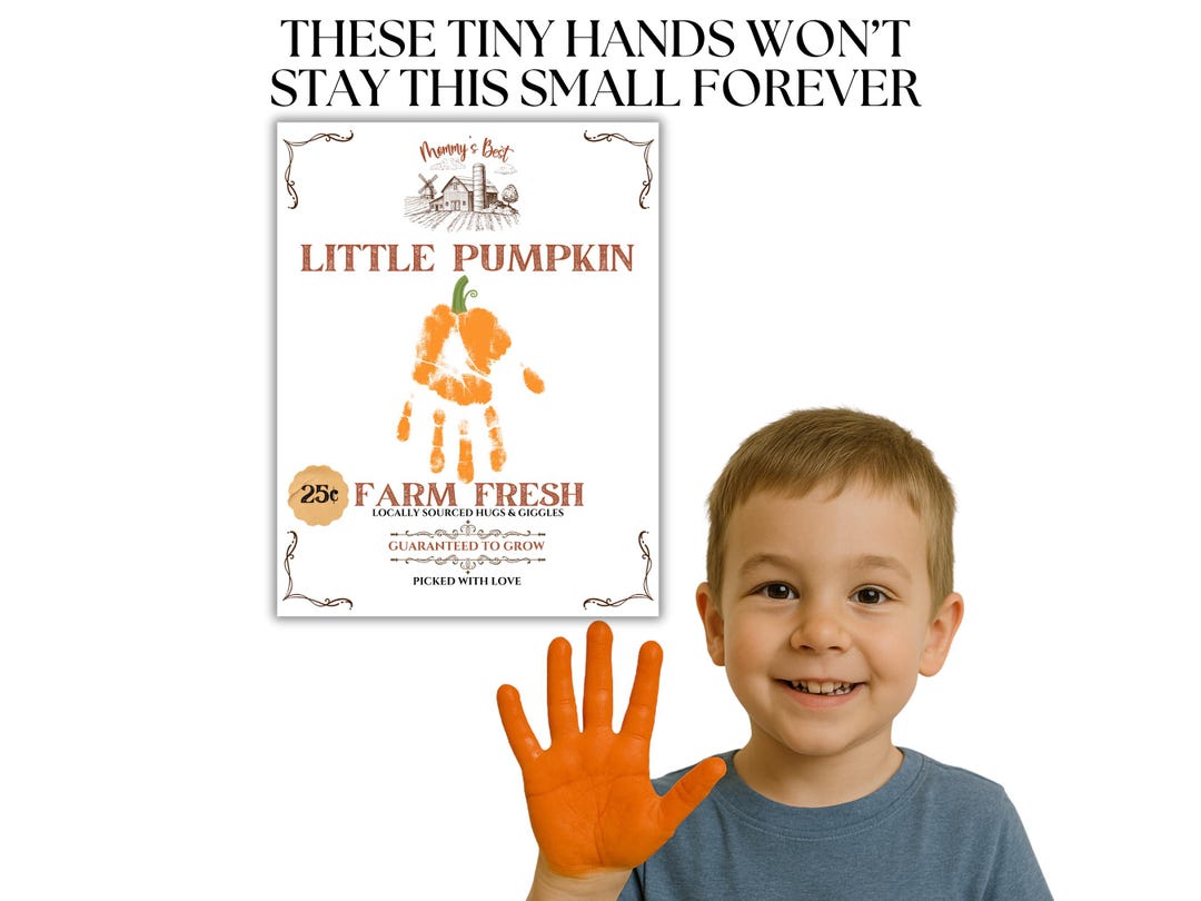 Pumpkin Handprint Art Craft, Thanksgiving Handprint Art, Activities for ...
