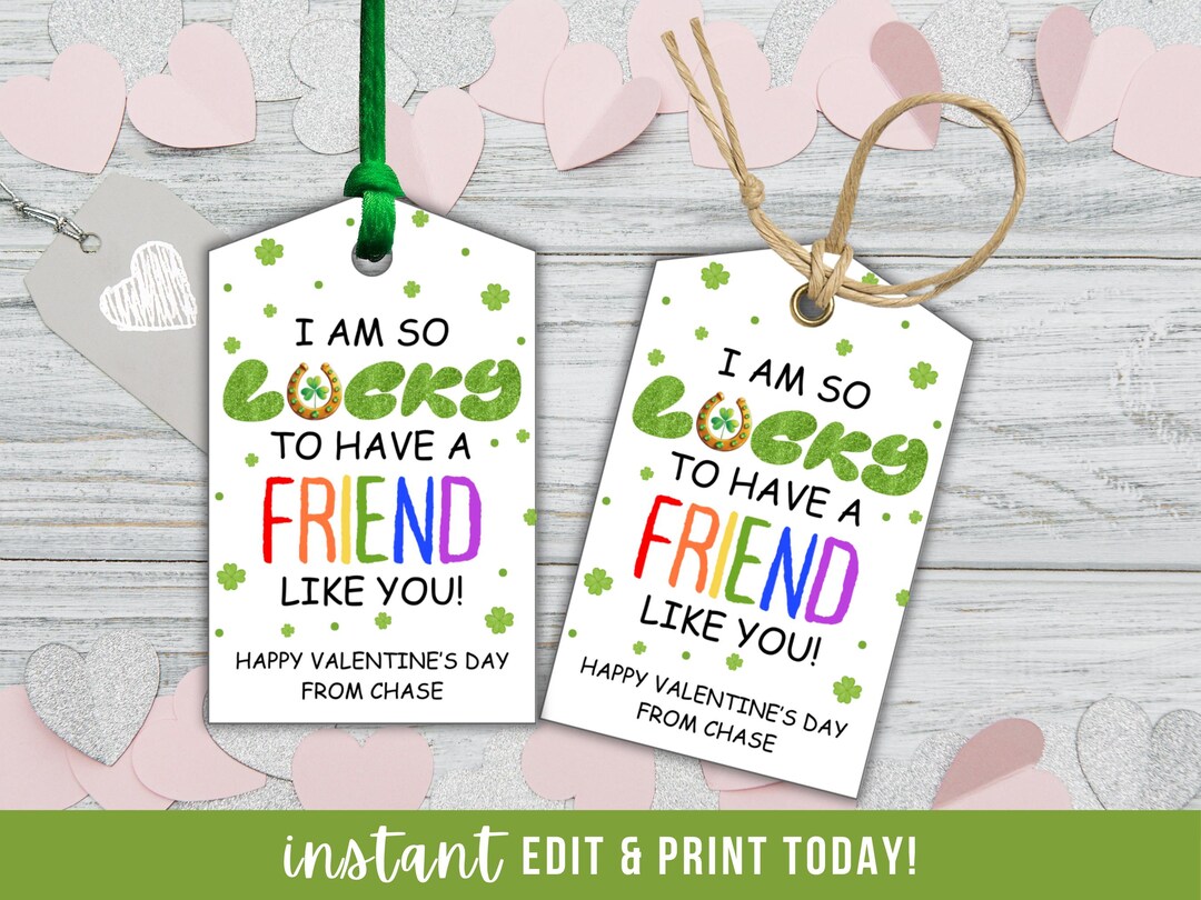 Kids Class Valentine's Day Cards, Lucky Friend Classmate Valentines ...