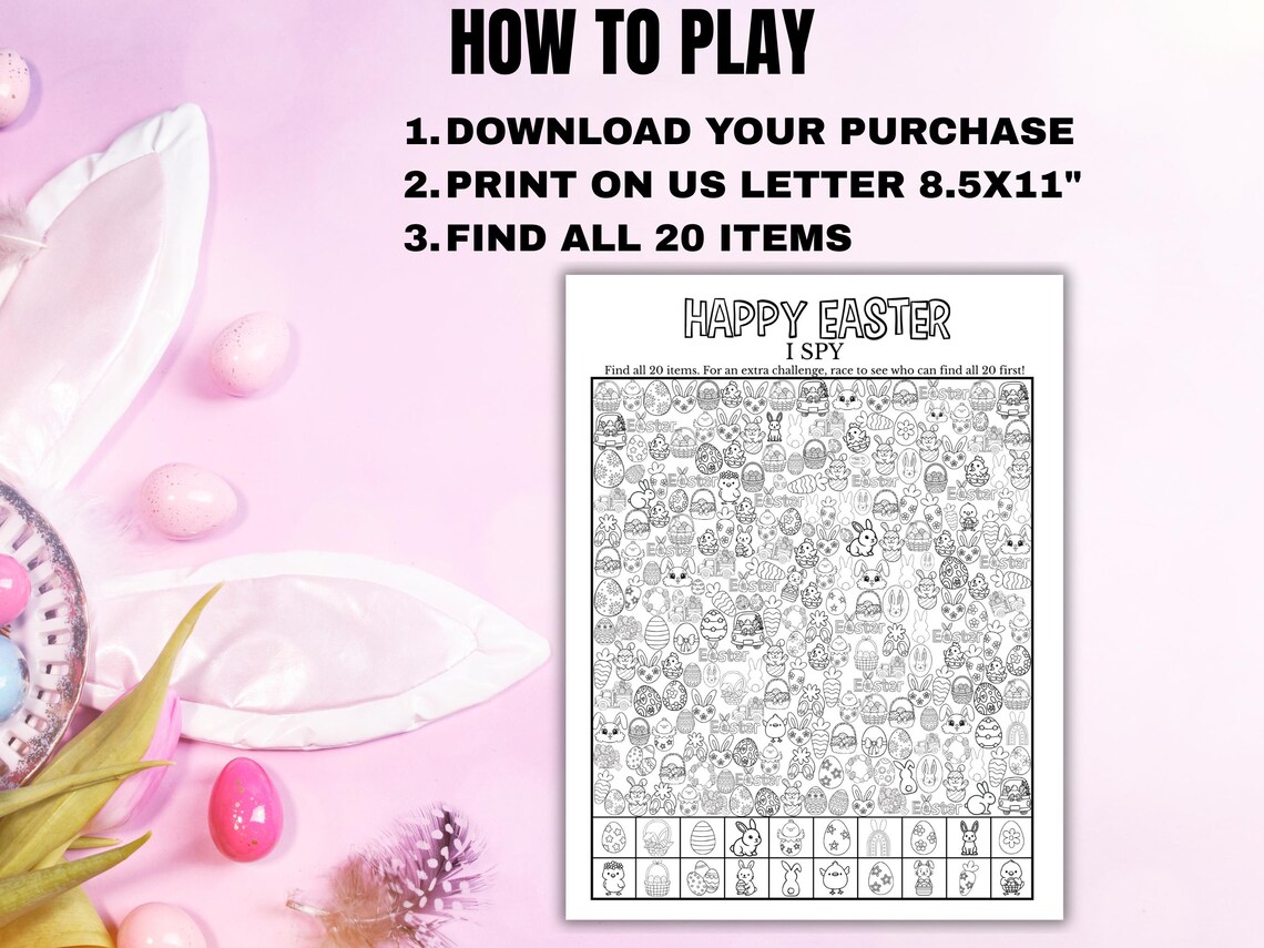 Easter I Spy Game, I Spy Easter Game Printable, Easter Seek and Find ...