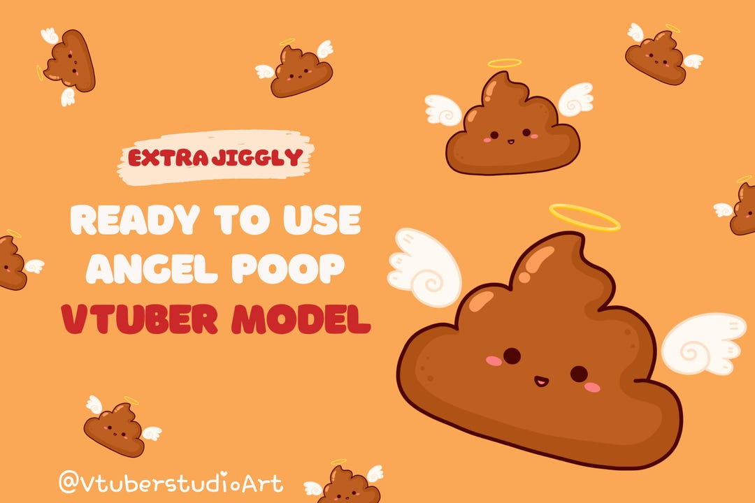 Kawaii Angel Poop Vtuber Model, Cute Poop Vtuber Model, Poop Vtuber ...