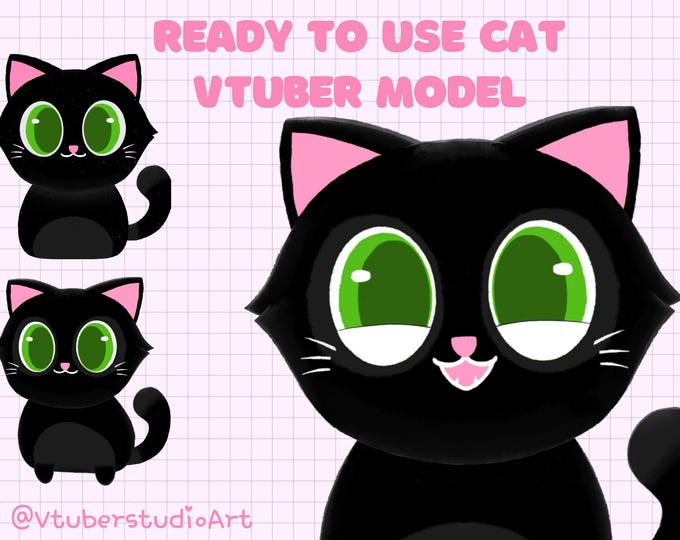 Celest | Premade Live 2D Cat Vtuber Avatar - Multiple Idle Animations ...