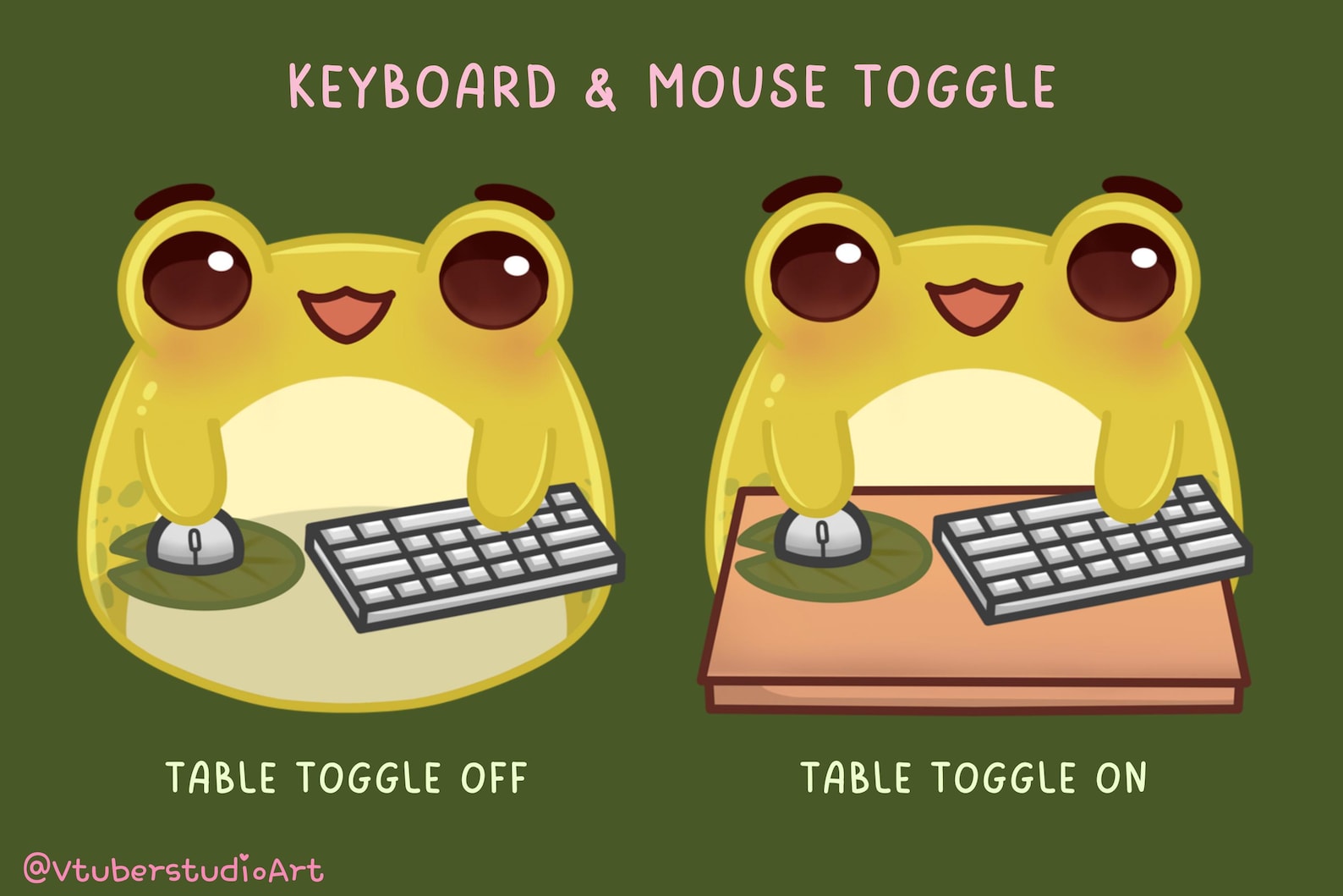 Frog Vtuber Model, Live2d Model, Frog With Keyboard and Mouse, Frog ...