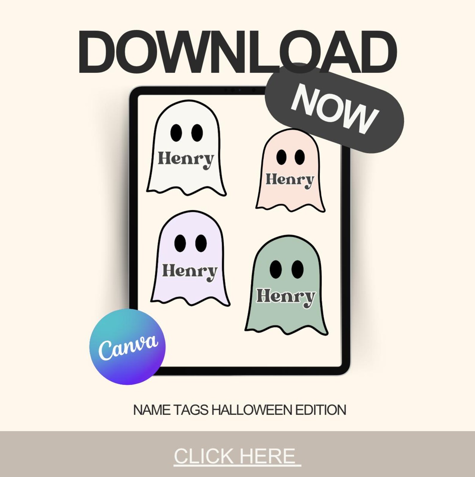 Personalized Ghost Name Tags for Classroom | Cute Halloween Teacher ...