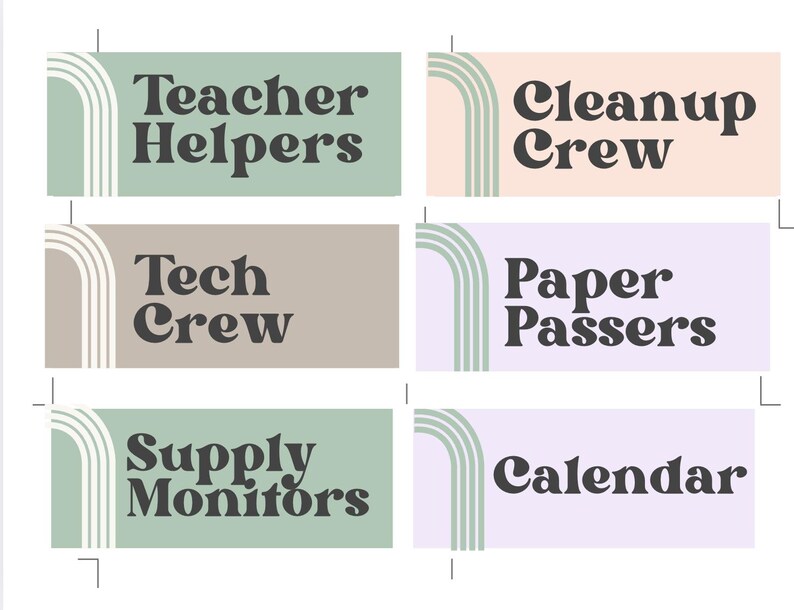 CANVA Editable Boho Rainbow Classroom Jobs Chart | Pastel Student Job ...