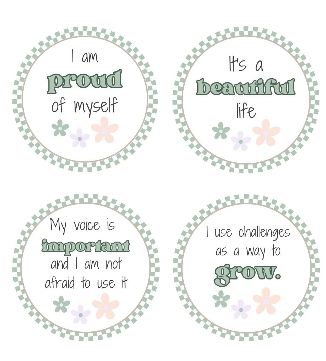 Editable Affirmation Cards Canva Template | Boho Pastel Motivational ...