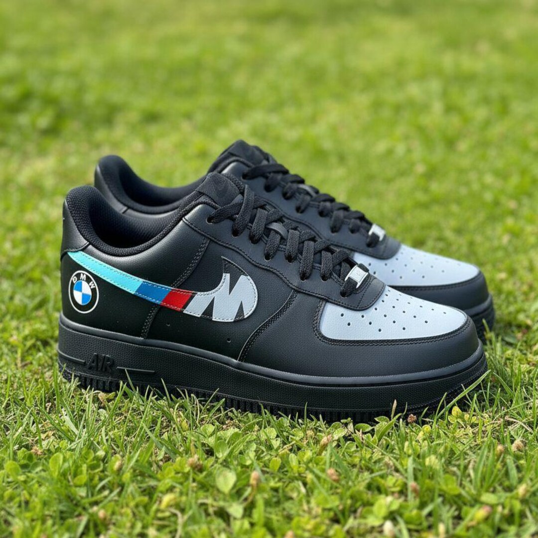Custom BMW Air Force 1 Sneakers, Black Shoes, AF1 Sneaker - Etsy