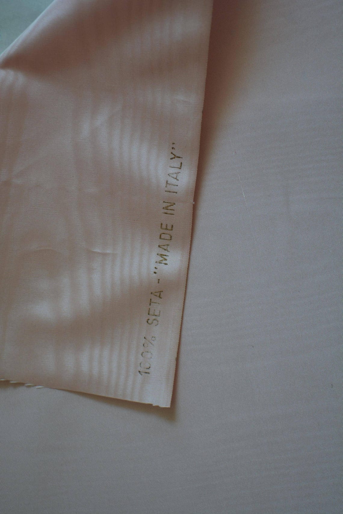 Italian Silk Moiré Taffeta Fabric | *partially Damaged* | Light Pink ...