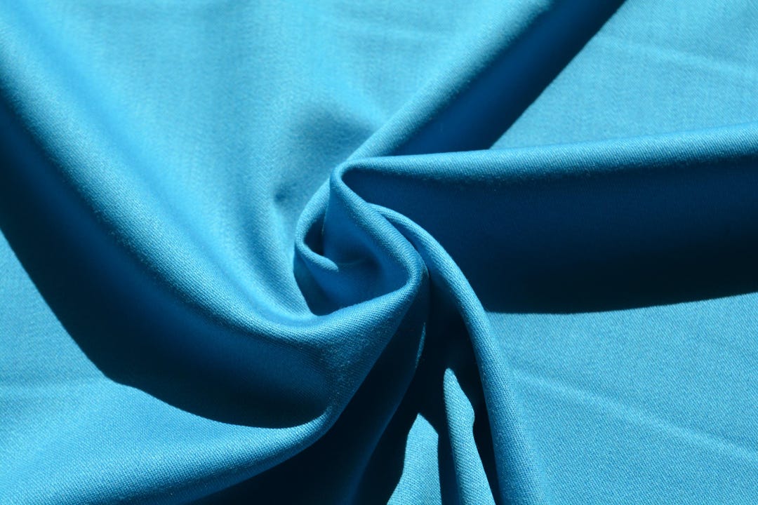 Silk Batiste Stretch Fabric | Blue Matte Stretchy Knit 42" Wide Luxury ...