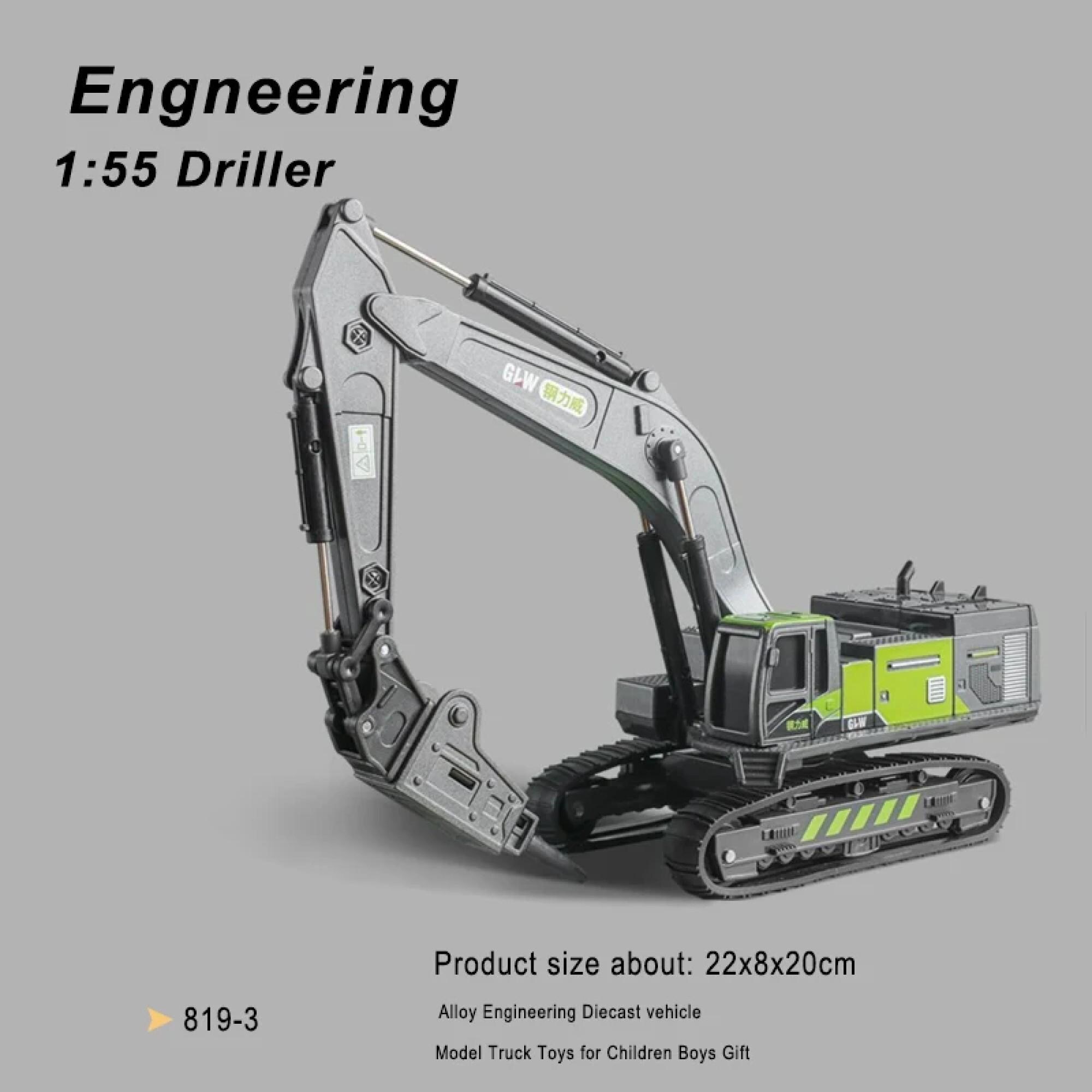 Diecast Construction Vehicle Set – Bulldozer, Truck, Excavator, Crane ...