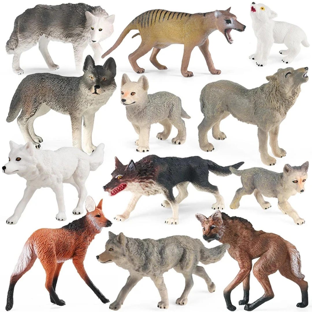 Realistic PVC Gray Wolf Figurines: Collectible Animal Toys - Etsy Australia