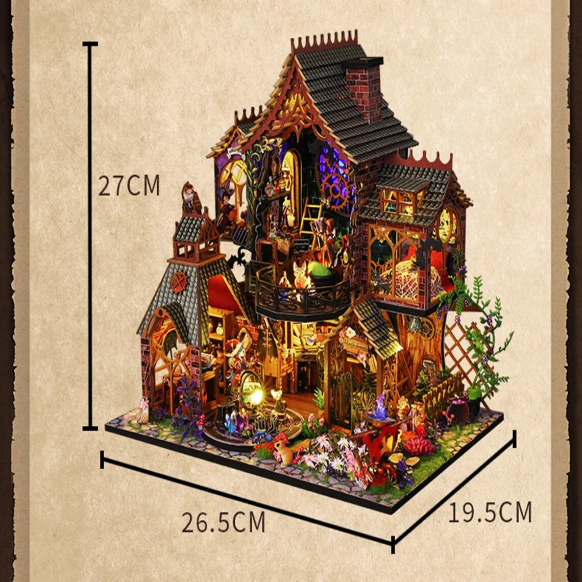 DIY Magic Forest Dollhouse Kit: Miniature Wooden House With Music Box ...