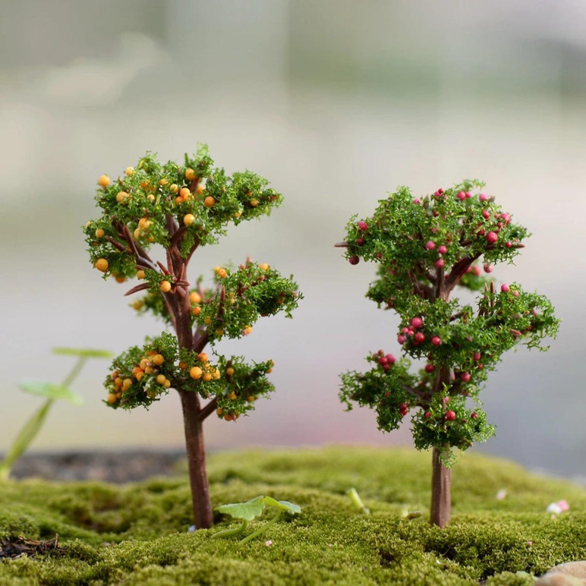 7PCS Mini Model Trees for DIY Fairy Garden, Train Scenery, Bonsai ...