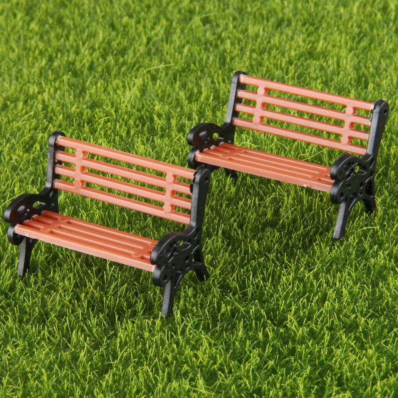 5PCS Mini Park Bench 1:30 | Garden Diorama Bench Model | DIY Miniature ...
