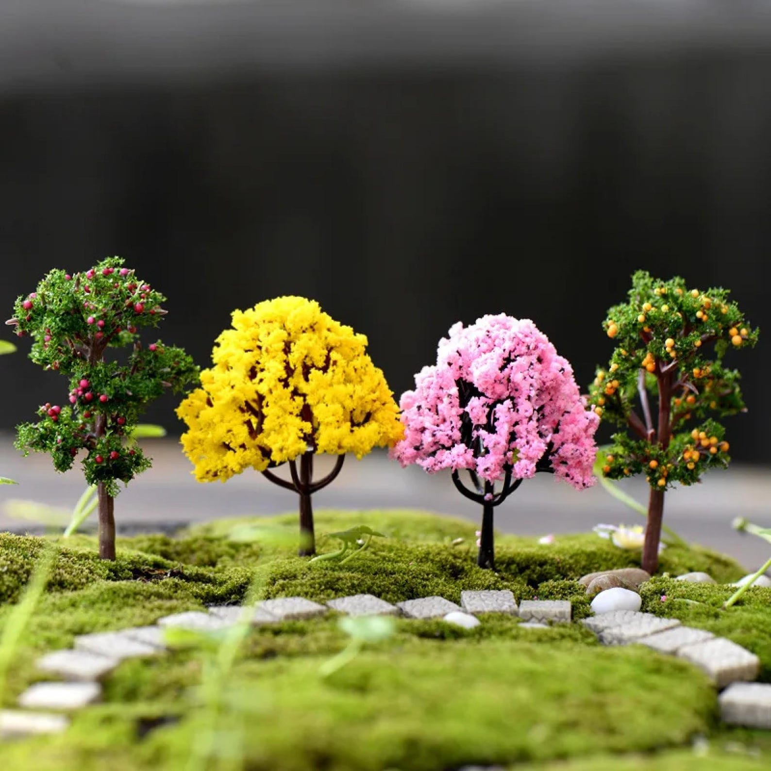 7PCS Mini Model Trees for DIY Fairy Garden, Train Scenery, Bonsai ...
