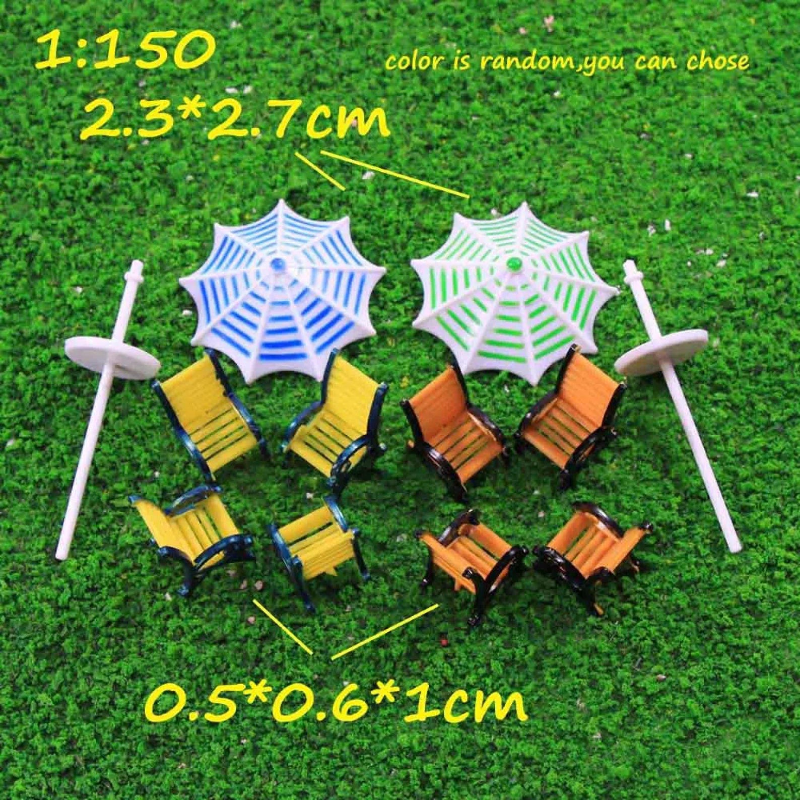 Miniature Parasols, Loungers & Benches - HO/N Scale Diorama Accessories ...