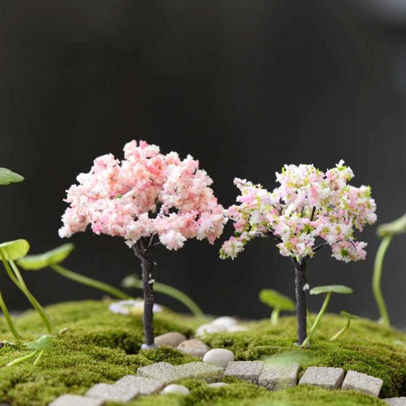 7PCS Mini Model Trees for DIY Fairy Garden, Train Scenery, Bonsai ...