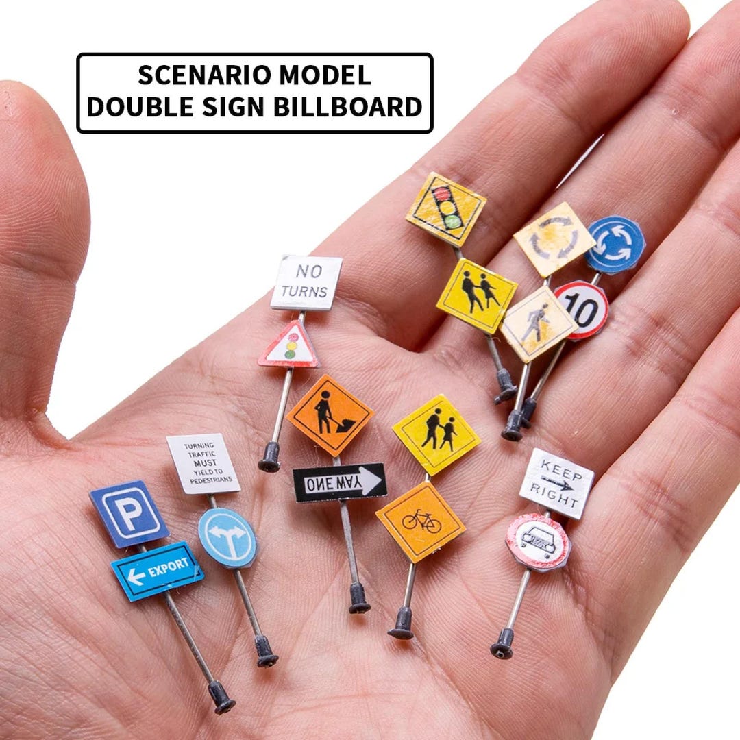 Miniature Road Sign Kit: Diorama Accessories for City Scenes - Etsy