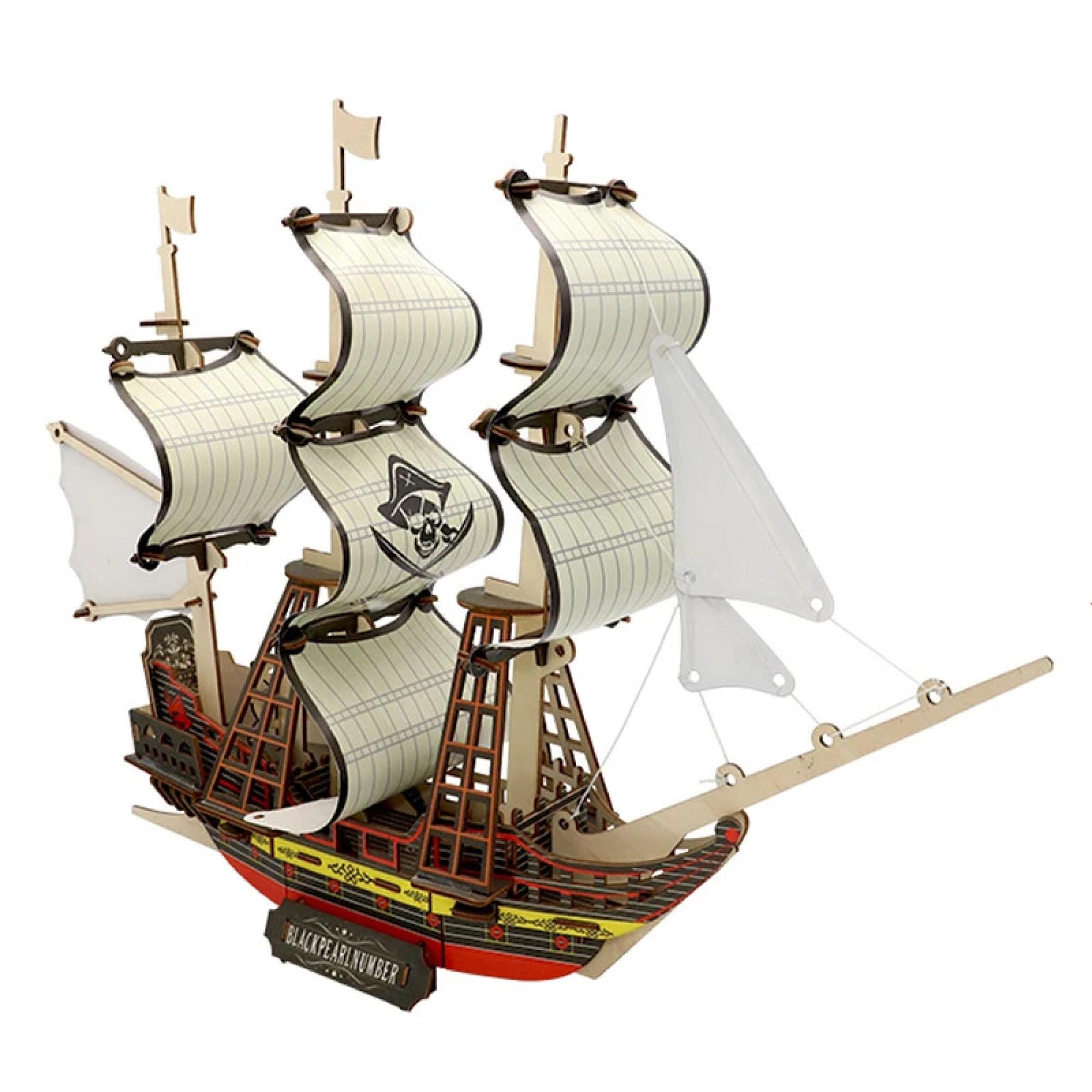 3D Wooden Warship Puzzle: Handmade DIY Boat Model - Sailing Sunshine - Etsy