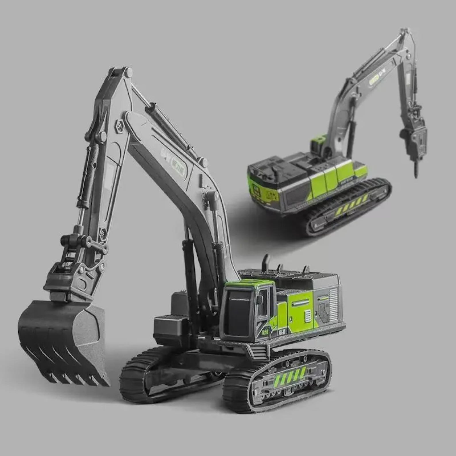 Diecast Construction Vehicle Set – Bulldozer, Truck, Excavator, Crane ...
