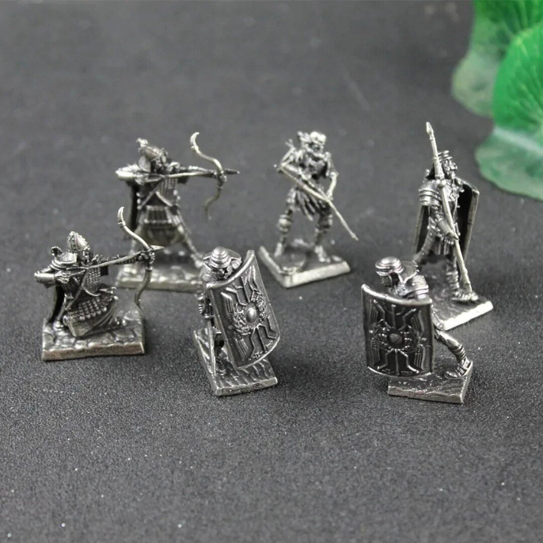 Metal Copper Roman Legionnaire Archer Figurine, Shield Soldier ...