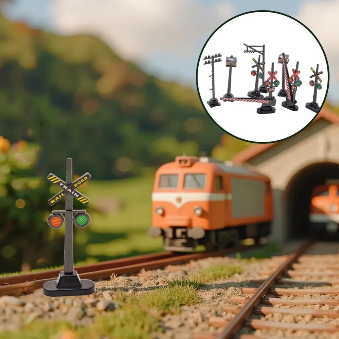 8pcs Miniature Traffic Signs Set: Diorama & Train Scenery - ABS Plastic ...