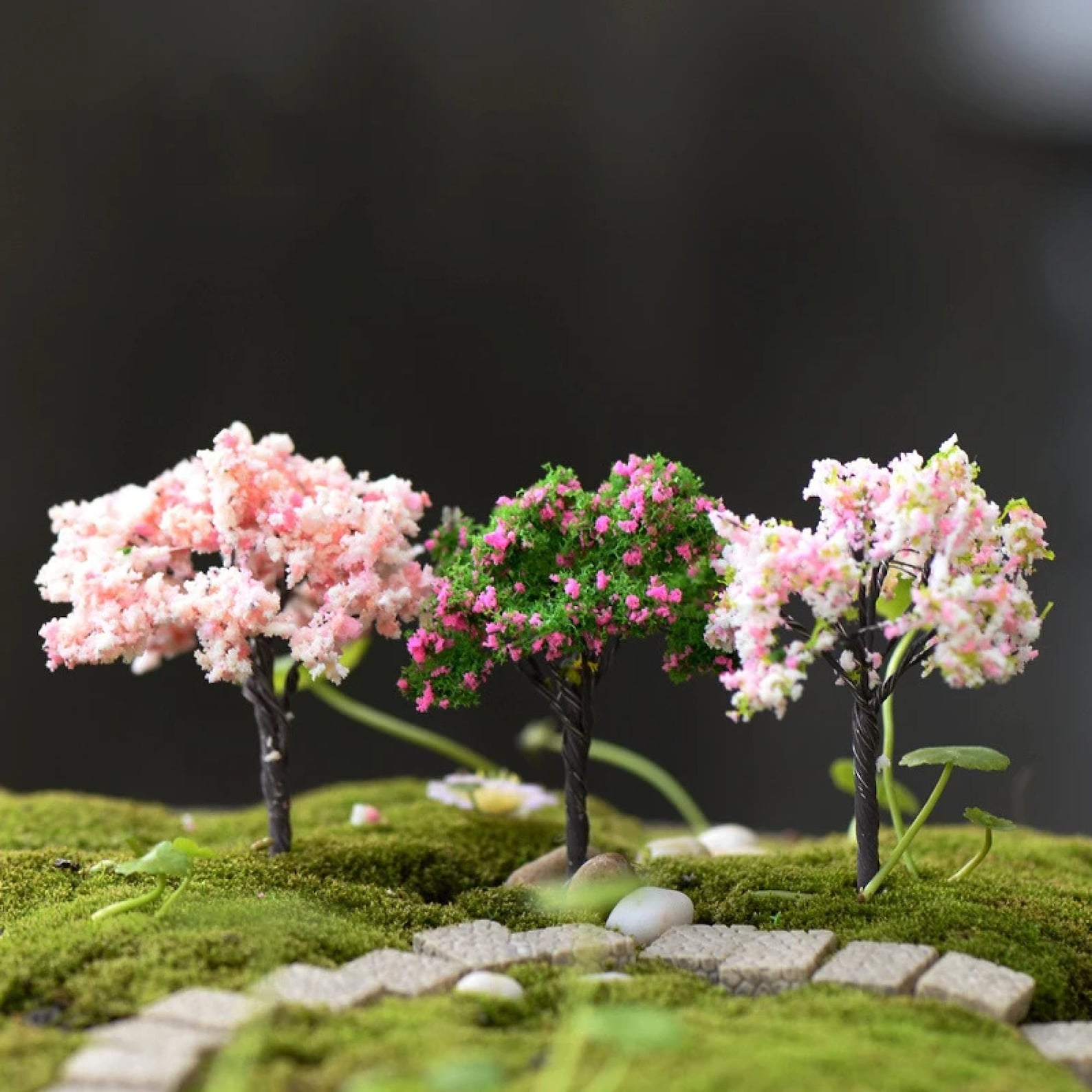 7PCS Mini Model Trees for DIY Fairy Garden, Train Scenery, Bonsai ...