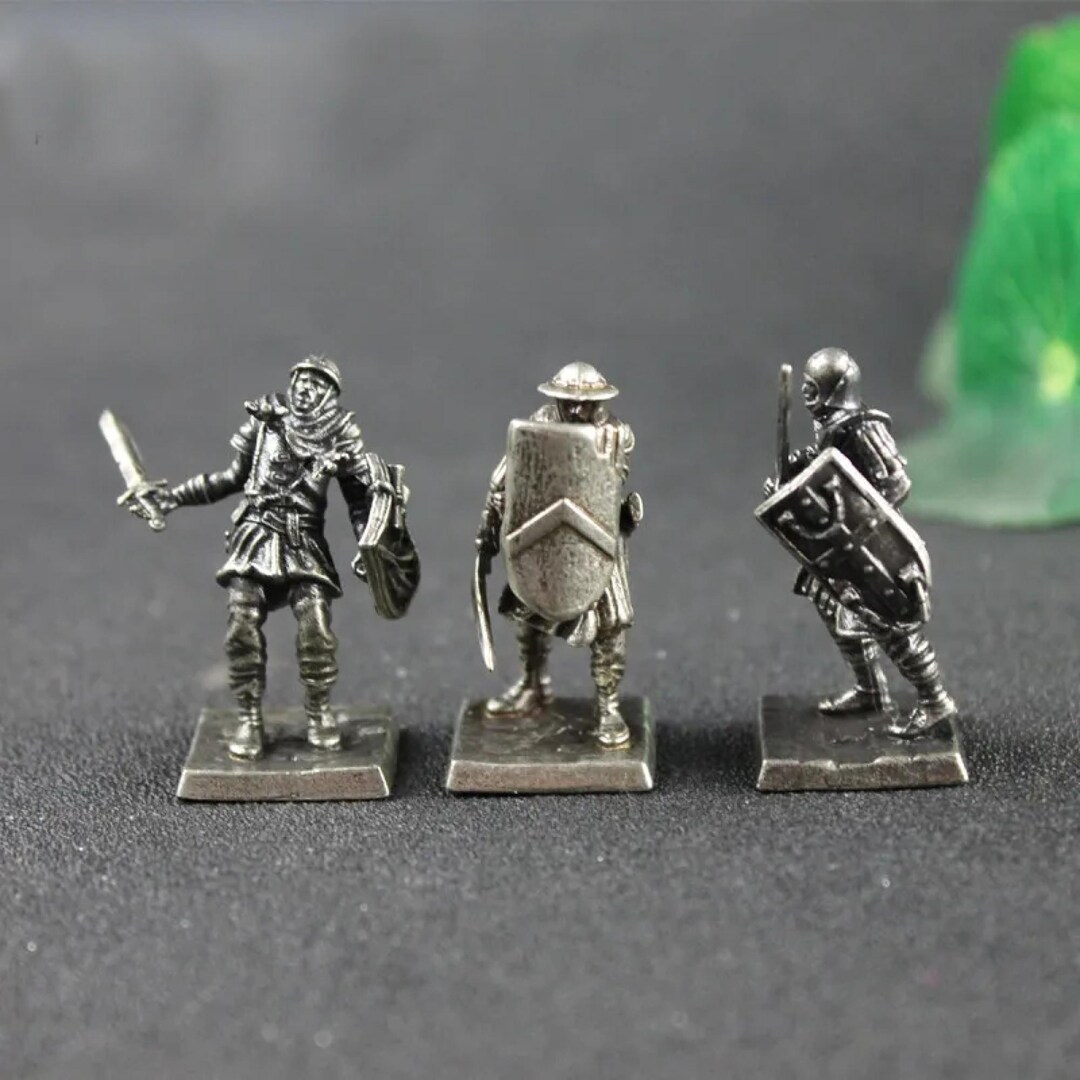 Metal Copper European Medieval Legionnaire Figurine, Shield Soldier ...