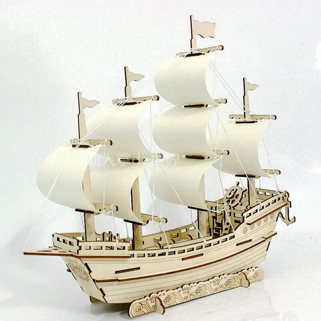 3D Wooden Ming Ship Puzzle: Educational DIY Sailboat Model - Etsy