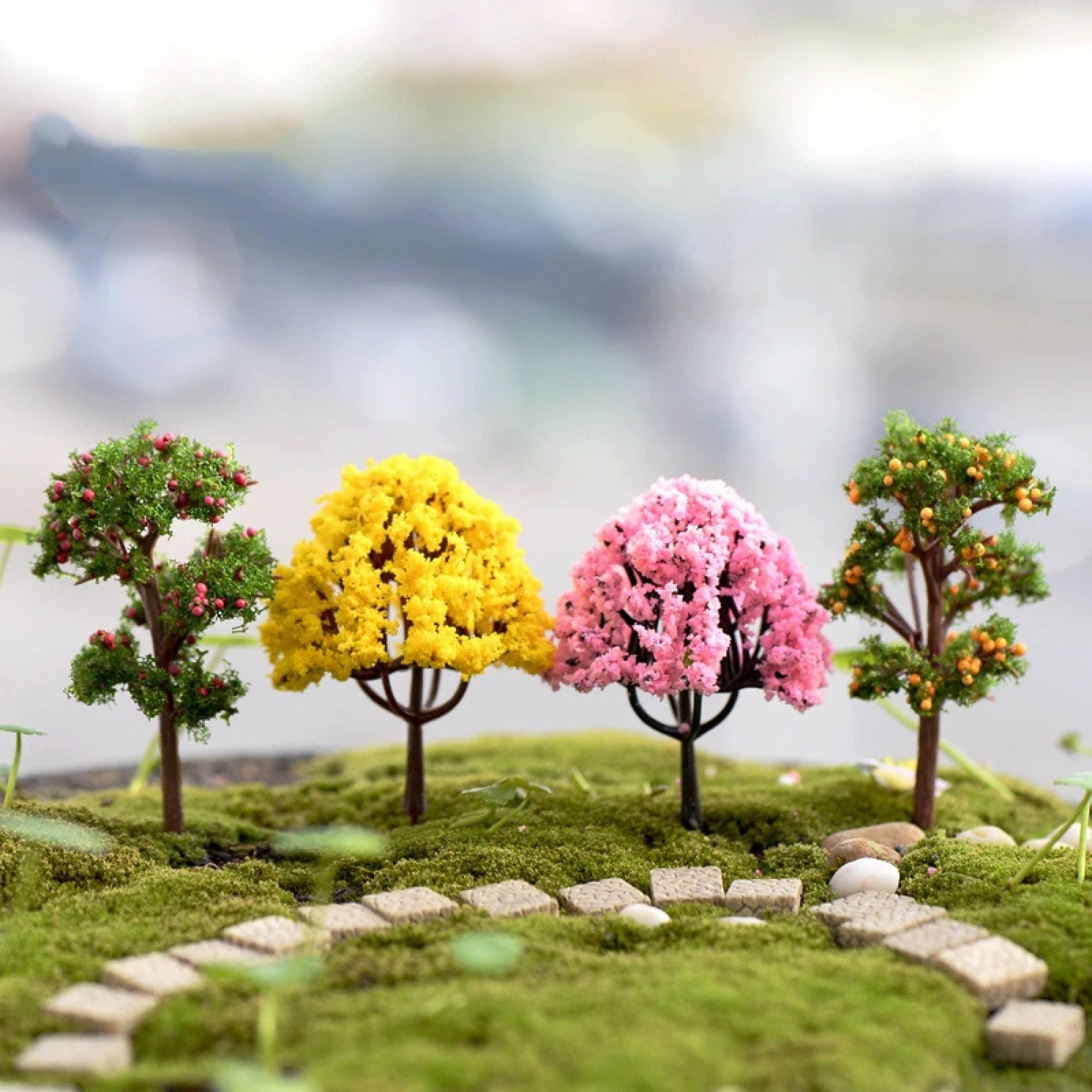 7PCS Mini Model Trees for DIY Fairy Garden, Train Scenery, Bonsai ...
