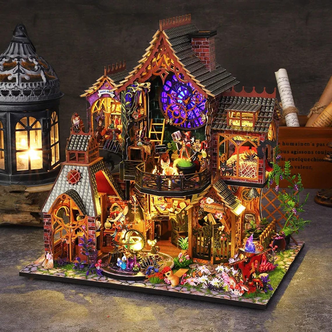 DIY Magic Forest Dollhouse Kit: Miniature Wooden House With Music Box ...