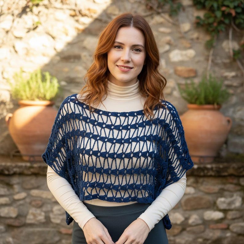 Boho Crochet Lace Shrug Pattern PDF – Open Knit Capelet, DIY Elegant ...