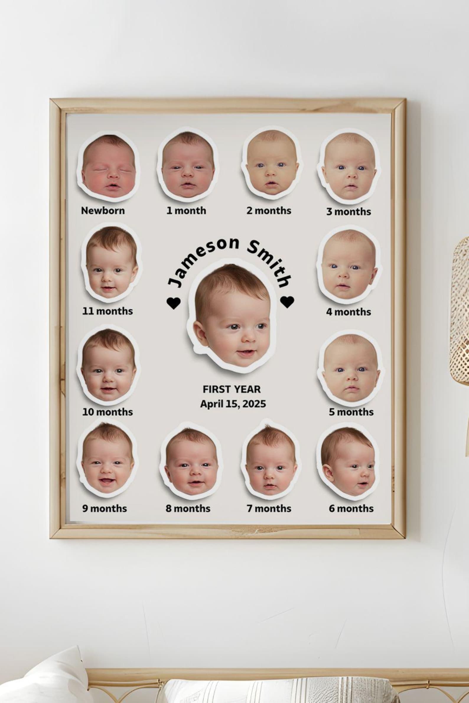 3d Baby Monthly Milestone Photo Baby First Year Keepsake Gift Custom ...