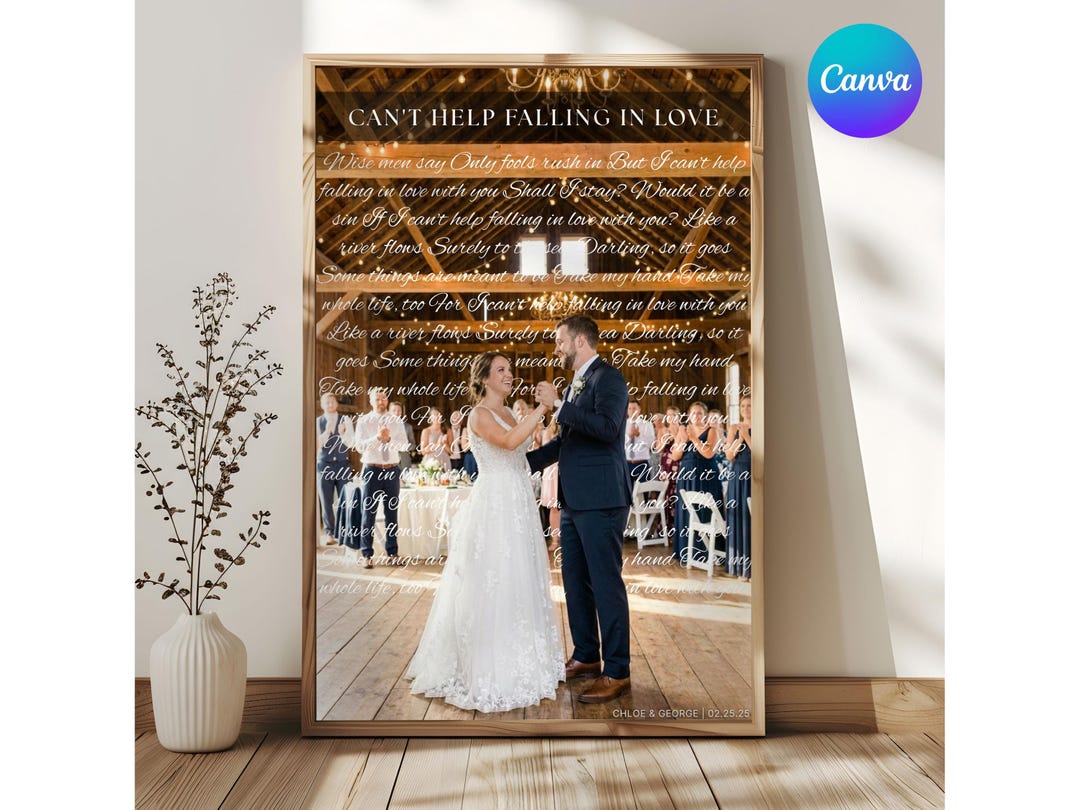 Custom Song Lyrics Anniversary Poster Wedding Gift 1st Anniversary Gift ...