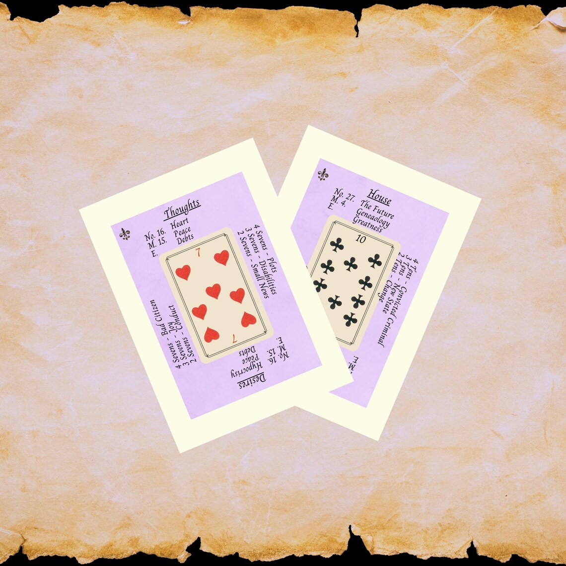 Dainty Lilac Petit Etteilla | English Petit Etteilla | Cartomancy Deck ...