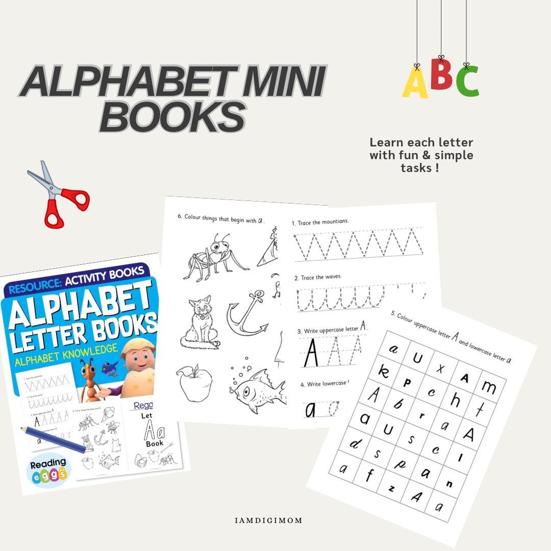 Alphabet Mini Books – A to Z Cut & Read Activity for Preschool ...