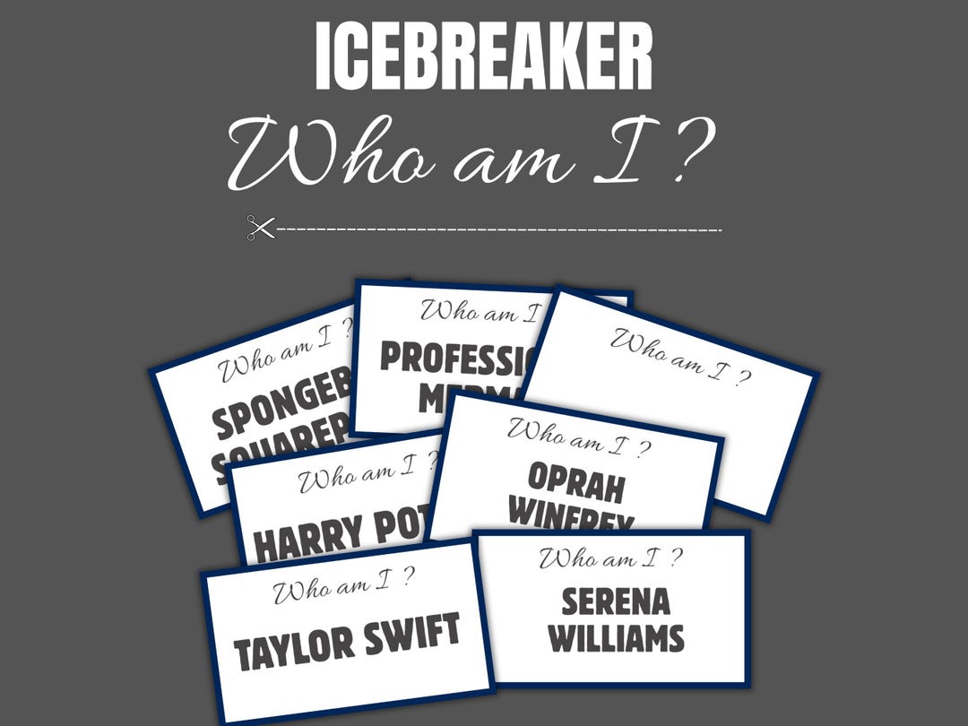 Who Am I - Guess Who Forehead Game Printable | 40 Cards + Blanks ...